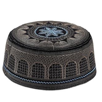 Generic Bonnet en fourrure pour femme - Hiver musulman - En coton brod&eacute; - Chapeau plat pour homme, Noir, S