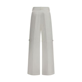Fendi Womens White Cotton Pants
