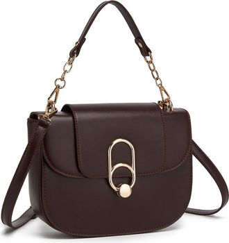 Miss Lulu Damen Handtasche Mittelgro&szlig;, Elegante Umh&auml;ngetasche aus Leder mit Magnetverschluss, Schultertasche & Handtasche f&uuml;r Alltag und B&uuml;ro