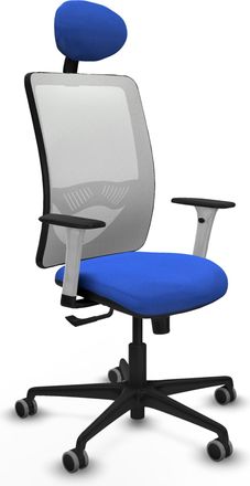 Piqueras y Crespo B&uuml;rostuhl mit R&uuml;ckenlehne Zulema mit wei&szlig;en und schwarzen Armlehnen, h&ouml;henverstellbarer Lendenwirbelst&uuml;tze und festem Kopfteil, ausgestattet mit Sincr