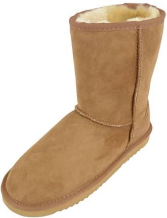 SNUGRUGS Bottes dext&eacute;rieur mi-mollet en peau de mouton double face pour femme, ch&acirc;taigne, 36 EU