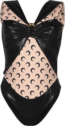 Marine Serre Femme, Maillots de bain, Noir, Taille: 38 FR Bodysuit Drap&eacute;