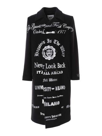 Msgm M. S.G. M. Manteau Au Genou - Noir