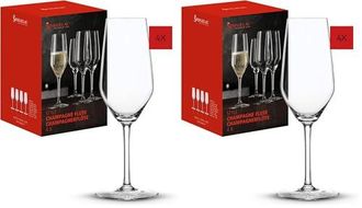 Spiegelau Champagnerfl&ouml;ten 240 ml, 4 St&uuml;ck, Style, 4670187, Champagner Gl&auml;ser aus Kristallglas, Sektgl&auml;ser sp&uuml;lmaschinenfest (Packung mit 2)