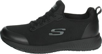 Skechers Damen Squad Sr Sneaker, Black Flat Knit, 38.5 EU