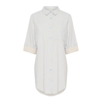 Kaffe Gestreiftes Hemd Tunika Nantucket Breeze - - Blouses & Shirts - Damen - Wei&szlig; - L