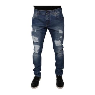Dolce & Gabbana Tattered Skinny Denim Jeans - - Jeans - Herren - Blau - XL