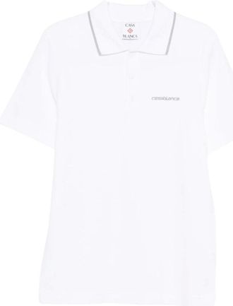Casablanca Homme, Tops, Blanc, Taille: XL Polo &agrave; Manches Courtes Laurel Piqu&eacute;