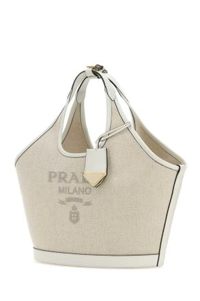 Prada Womens Sand Canvas Handbag Naturalebianco Borse A Mano Bag