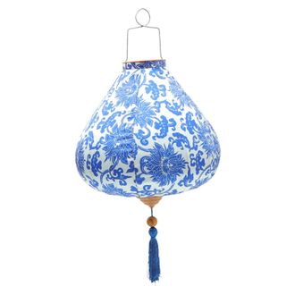 NUOBESTY Hängelaterne Chinesischer Stil Seidenlaterne Gartendekoration Vintage Party Festtagslaterne Outdoor Hängedekoration 12 Zoll