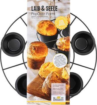 RBV BIRKMANN 231313, Laib und Seele, PopOver-Form, 6 Einzelformen, mit Antihaftbeschichtung, schwarz, 34 x 34 x 5 cm