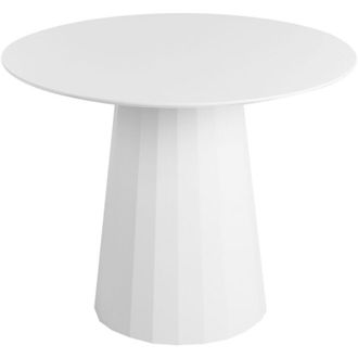 Beliani Beliani - Table Ronde en Bois mdf Salle &agrave; Manger 100 cm Structure en Acier Blanche Plato