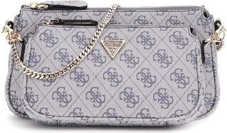 Guess sac à épaule bandoulière Noelle II Double Pouch Crossbody Bag Slate Logo bleu