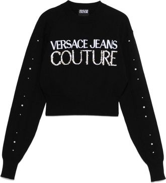 Versace Jeans Couture Pullover mit Kunstperlen - Schwarz