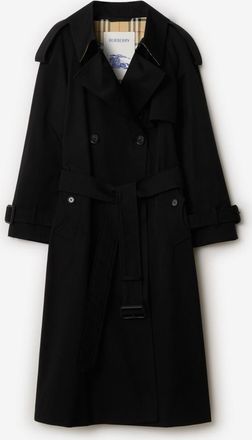 Burberry Trench long Fitzrovia en gabardine, Size: 02