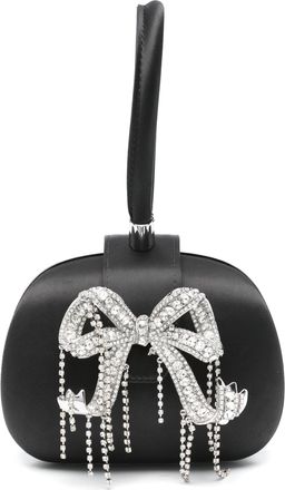 Self Portrait Sac à main pochette en satin noir Rs25306ab