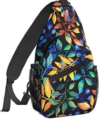 Generic Feuilles Et Brindilles Sac &Agrave; Bandouli&egrave;re L&eacute;ger Sacs &Agrave; Dos Pratique Sac Banane Pour Cyclisme Camping Quotidien