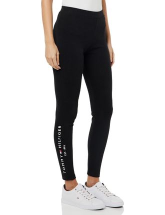 Tommy Hilfiger Heritage Slim Hilfiger Legging Leggings, Damen, Schwarz (Black), S