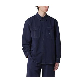 STUDIO NICHOLSON Homme, Chemises, Bleu, Taille: M Louro Shirt