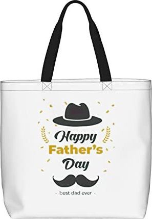 Generic Sac Fourre-Tout Bonne F&ecirc;te Des P&egrave;res! Je TAime Papa! Sac &Agrave; Provisions R&eacute;utilisable De Grande Capacit&eacute; Sacs En Toile, Pour Burea, Voyage, Femmes, &Eacute;cole