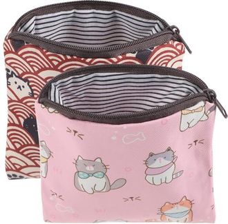 BESPORTBLE Lot de 2 Pochettes Hygi&eacute;niques Imperm&eacute;ables en Polyester Format Compact Fermeture &Eacute;clair Paquet de Rangement Pratique pour Serviettes Hygi&eacute;niques et P