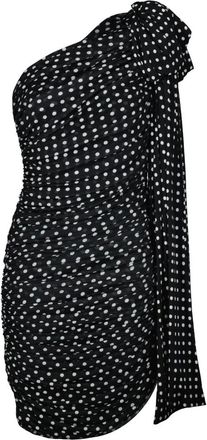 Patou Femme, Robes, Noir, Taille: 38 FR Asymmetric Polka-dot Mini Dress