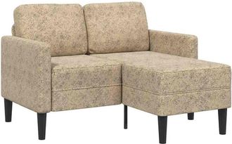 vidaXL 2-Sitzer-Sofa mit Chaiselongue L-Form Hellgrau 125cm Kunstleder Vidaxl