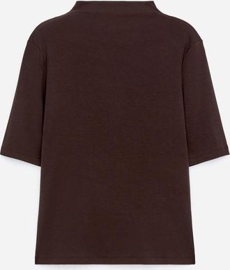 Arket Geripptes Oberteil Mit Stehkragen -Braun