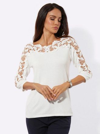Cr&eacute;ation L Strickpullover Pullover 3/4-Arm Feinstrick, Jersey