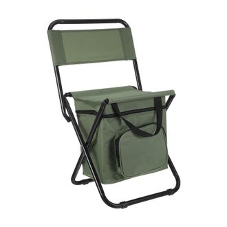 Yarnow Faltbarer Campinghocker mit R&uuml;ckenlehne und Integrierter K&uuml;hlbox Wetterfester Outdoor Angelstuhl Kompakter Klappstuhl f&uuml;r Camping Wandern und Angelaus