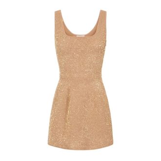 Elisabetta Franchi Strick-Minikleid mit Pailletten - - Dresses - Damen - Gelb - S