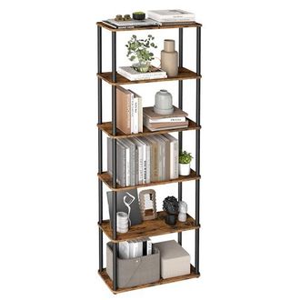 Vasagle Biblioth&egrave;que, &Eacute;tag&egrave;re &agrave; 6 Niveaux, Assemblage Ultra-Rapide sans Outils, &Eacute;tag&egrave;re de Rangement, 23,8 x 60 x 173,4 cm, pour Salon, Chambre, Cuisine, Marr