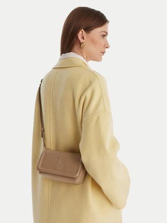 Calvin Klein Handtasche Bold Ck Flap Crossbody LV04F1027G Braun