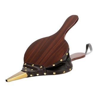 Relaxdays Blasebalg, Luftgebl&auml;se f&uuml;r Grill & Kamin, L&auml;nge: 40 cm, rustikales Design, Handblasebalg, MDF, Mehrfarbig