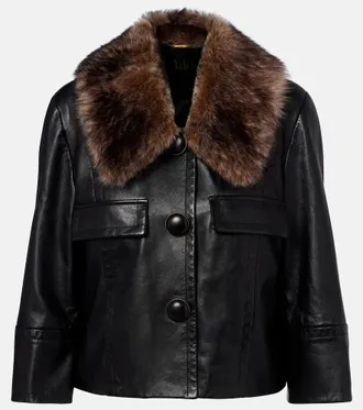 Chlo&eacute; Chlo&eacute; Lederjacke mit Shearling