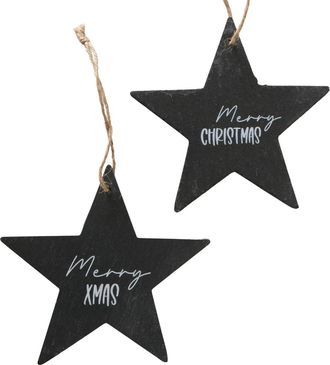 Boltze Boltze Weihnachtsanh&auml;nger Stern aus Schiefer mit Juteanh&auml;nger Breite 14,5 cm mehrfach sort. (1St&uuml;ck)