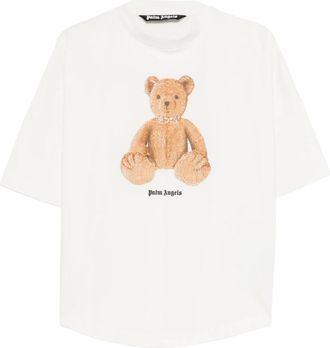 Palm Angels Homme, Tops, Blanc, Taille: S Bear In Mind Over Tee