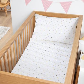 La Redoute Interieurs Drap-housse B&eacute;b&eacute; En Coton Biologique Bonnet 17 Cm Imprim&eacute; Coeurs Scacco