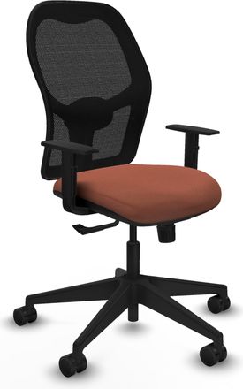 Piqueras y Crespo Brauner Schreibtischstuhl mit 1D-Armen, h&ouml;henverstellbare Lendenwirbelst&uuml;tze, ausgestattet mit 3 Positionen und Schneidschaum, Schwarz/Braun