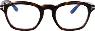 Tom Ford unisex, Accessoires, Brun, Taille: 51 MM Blue Block Round Optical