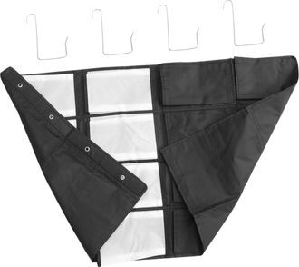 Artibetter LALADEFIEE F&auml;cher T&uuml;rh&auml;nger Aufbewahrungstasche aus Oxford Mehrschichtiger Wandbeutel zur Vielseitigen Organisation von Kleinteilen Schwarz Wei&szlig; Platz