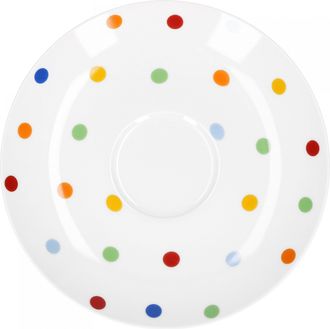 Van Well Porzellan Geschirr Serie Capri | weiß mit Dekor | Artikel wählbar, Service Serie Capri:Untertasse 14,5cm