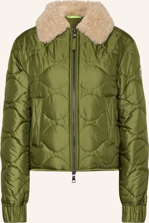 No.1 Como Steppjacke Massa Mit Abnehmbarem Kunstfell gruen