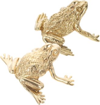 BESPORTBLE Messing Kr&ouml;te Figur 2 St&uuml;ck Antike Tischdekoration aus Massivem Messing Kompakte Schreibtisch Deko mit Flacher Unterseite Chinesisches Kunsthandwerk f