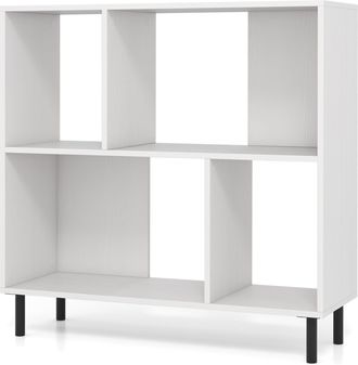 Giantex Bücherregal mit 4 Fächern, freistehendes Würfelregal, Regal mit 2 Ebenen, Standregal Raumteiler für Büro, Wohnzimmer & Arbeitszimmer, 90 x 30 x 90 cm 