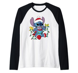 Disney Weihnachten Lilo & Stitch Christmas Lights Raglan
