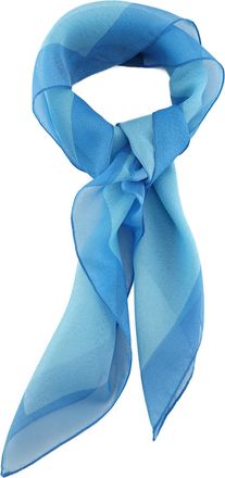 TigerTie Damen Chiffon Nickituch in hellblau blau mit Bordüre - Größe 58 cm x 58 cm