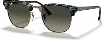 Ray-Ban Clubmaster Fleck Sonnenbrillen Grau Grün Fassung Grau Glas 49-21