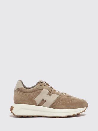 Hogan Baskets H641 en cuir de veau et su&egrave;de avec semelle chunky crant&eacute;e