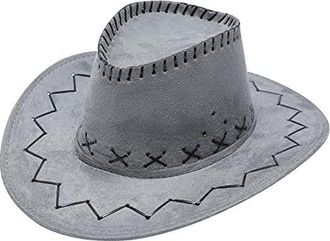 Generic D&eacute;contract&eacute; Couture Solide &Eacute;t&eacute; Occidental Mode Cowboy Chapeau de Soleil Large Bord Voyage Casquette de Soleil pour Adultes UNE Fjord, gris, taille uni